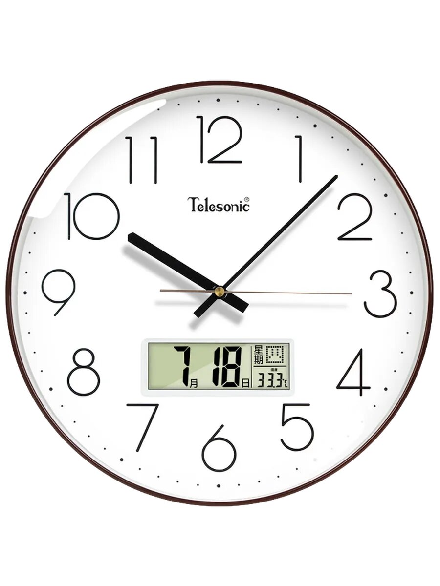 Часы Uranus 12 дюймов кофе, вечный календарь, температура