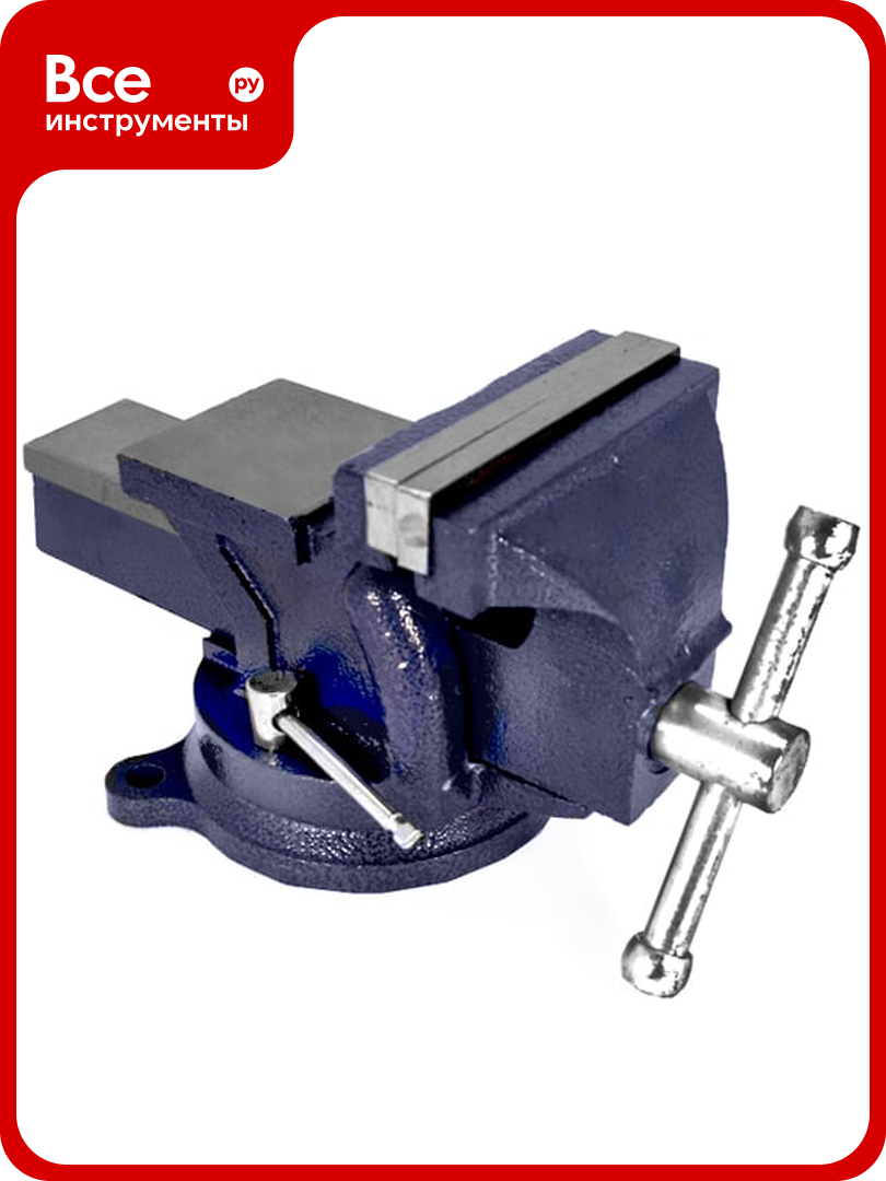 Тиски слесарные ручной привод ТСЧ-200 поворотные с наковальней Beltools ri.265.61 чугунный корпус, закалённые губки