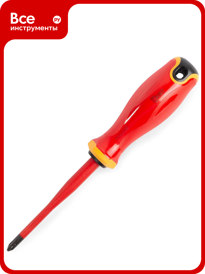 Отвертка диэлектрическая КВТ PH2x100, с намagnetированным наконечником, для работы с электрическими устройствами