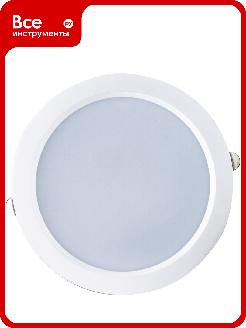 Встраиваемый светодиодный светильник FIBERLI CDEW8-TECO(W), 24W, 3000K, IP20, 110, Ø180x41 (Ø150), белый 12130704