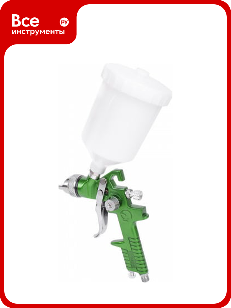Пневматический краскопульт INTERTOOL, форсунка 1.3 мм, бачок 600 мл, PT-0102