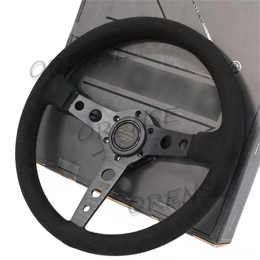 14-дюймовый руль из черной замшевой кожи, 350 мм, спортивный руль для тюнинга и гонок, универсальный. Suede