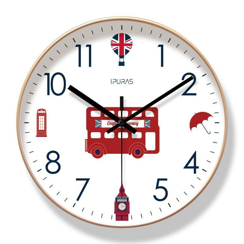 Горячая распродажаНастенные часы Yipula 6221 в британском стиле, мультяшные часы для гостиной, модные домашние часы, бесшумные кварцевые часы с секундной стрелкой