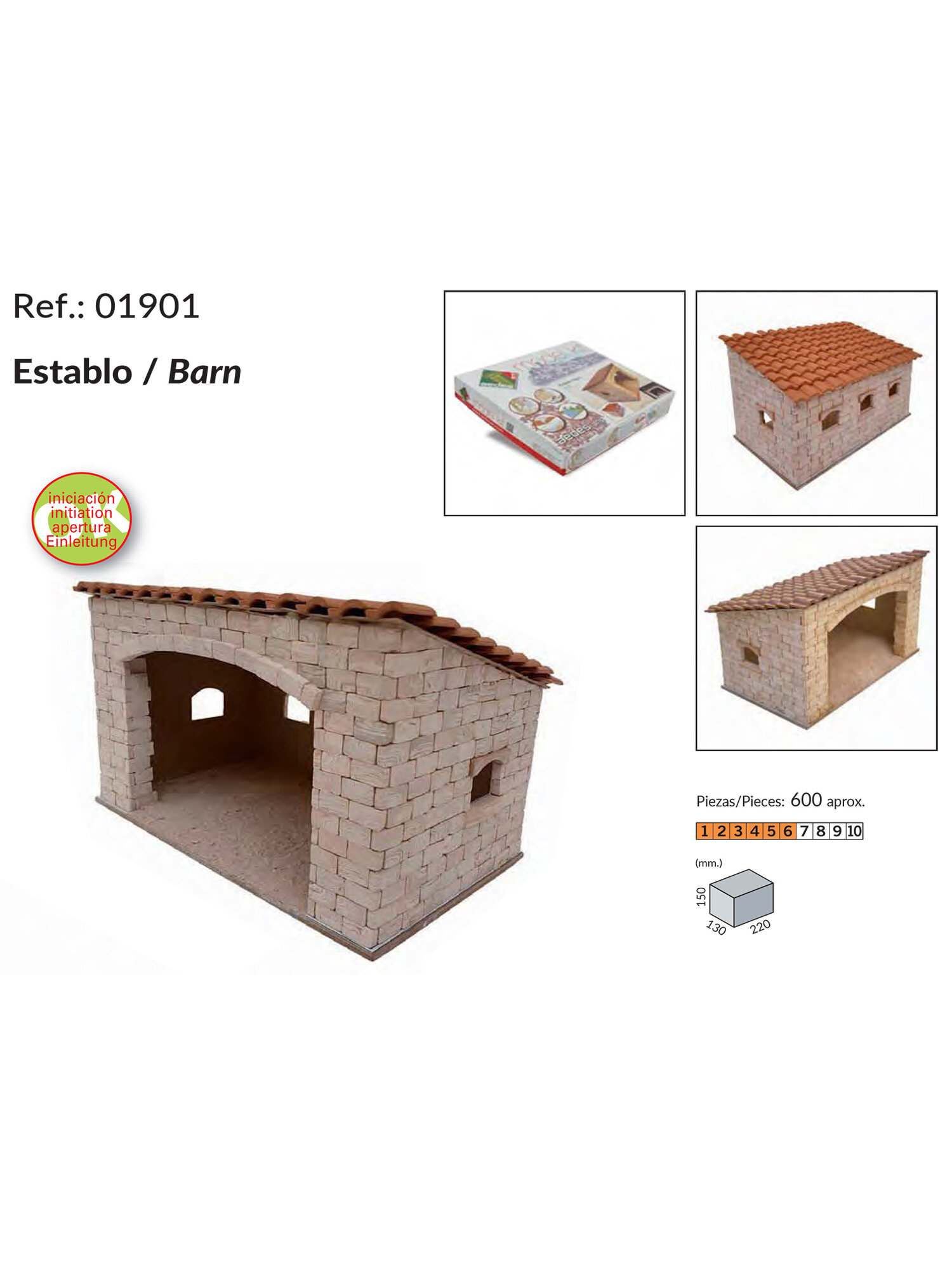 Сарай для домашних животных, Хлев, 600 деталей, 220х130х150, сложность 6/10, керамическая сборная модель, Aedes Ars