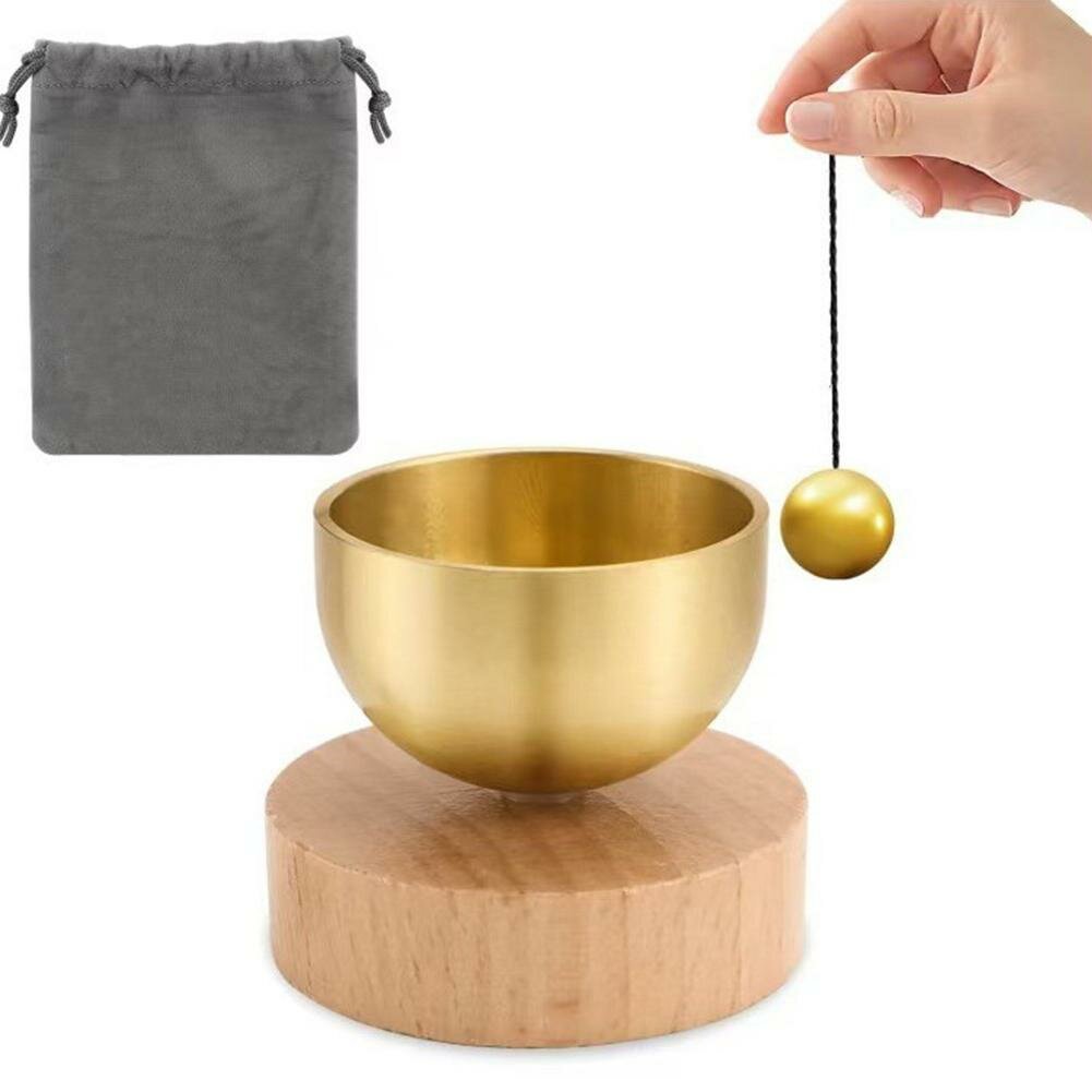 Набор миниатюрных поющих чаш, портативная латунная звуковая чаша для медитации, йоги и исцеления чакр, инструмент для осознанности и снятия стресса, уникальный подарок для женщин и мужчин.