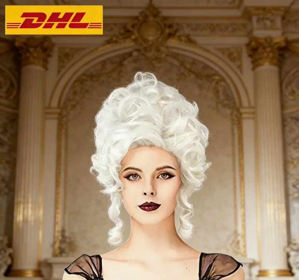 18 век барокко Мария Антуанетта парик женский взрослый аксессуар для костюма на Хэллоуин (слоновая кость)