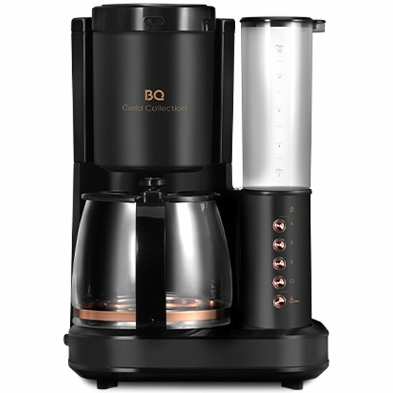 Кофеварка BQ CM7002 со встроенной кофемолкой черный/розовое золото