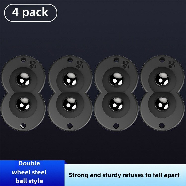 Универсальные самоклеящиеся колеса на шарнире с двойными стальными шариками для мобильного монтажа, без сверления, для кофеенок и другой мебели