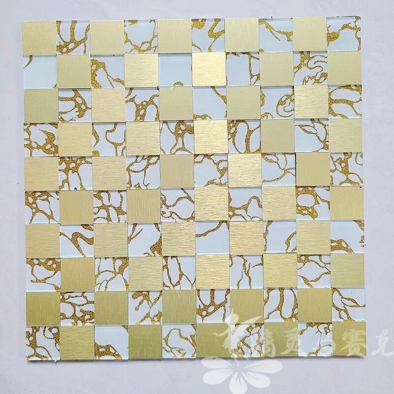 Металлическая матовая алмазная стеклянная мозаичная плитка, самоклеящаяся, для фона телевизора, стикер для зеркальной стены KTV, алюминиевая пластиковая доска для чая
