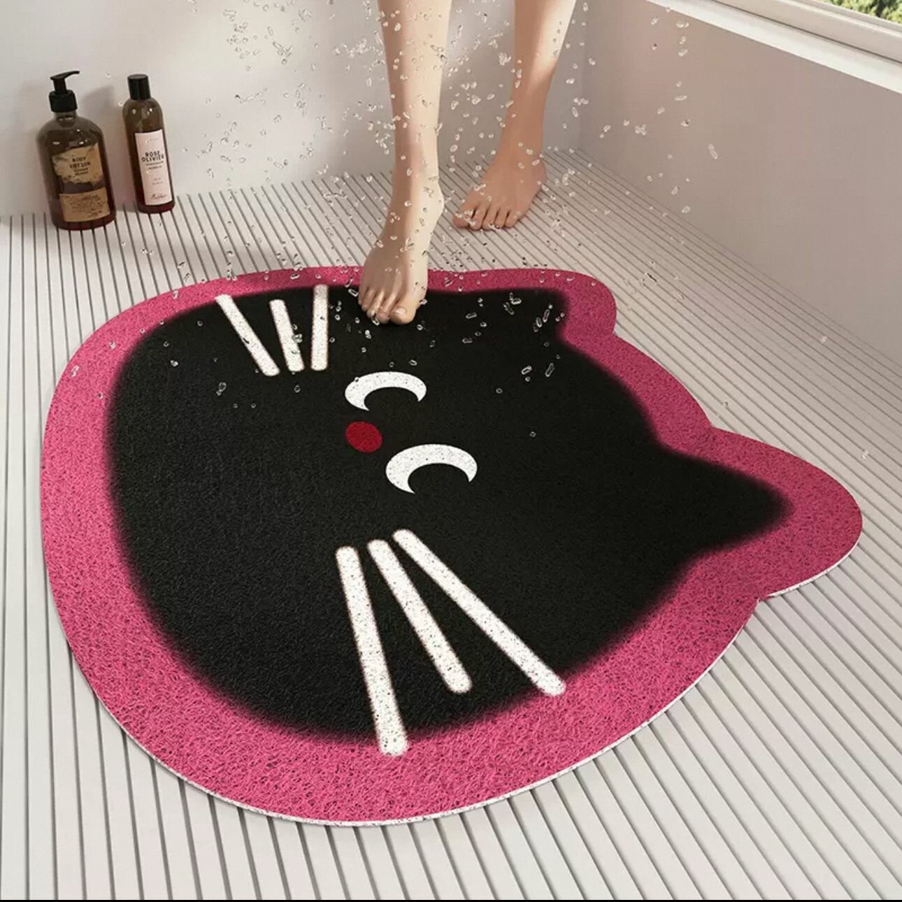 Шелковый противоскользящий коврик для ванной комнаты, коврик для душевой и туалета, коврик с отверстиями для слива воды, детский противоскользящий коврик для ванной.