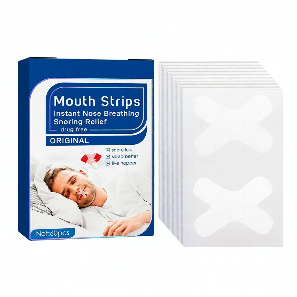 Наклейки От Храпа: 60 Шт. Мгновенное Облегчение Заложенности Носа Полоски Для Рта - Компактный Дизайн Для Путешествий Простота Использования Для Совместного Сна