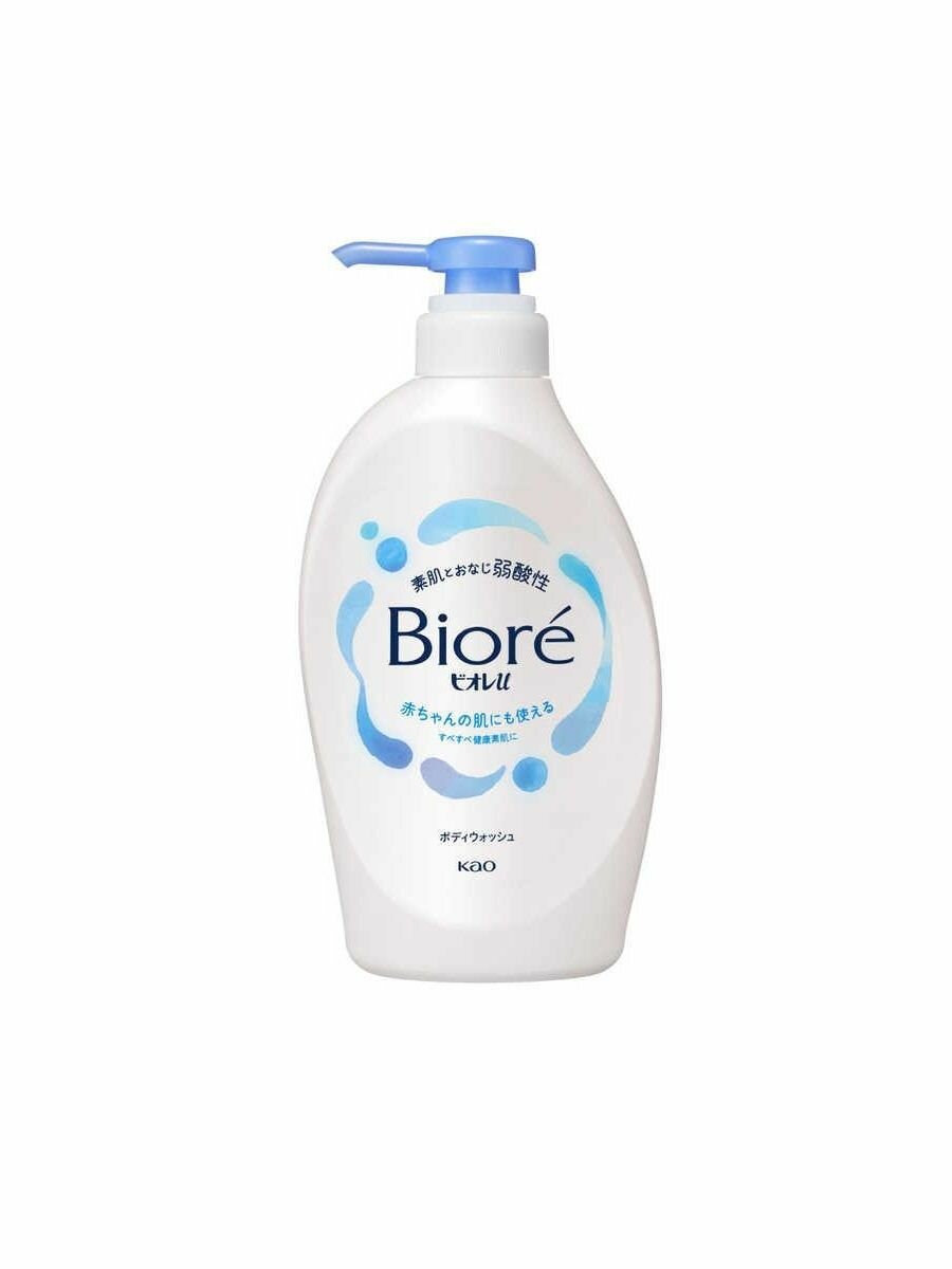 KAO Гель для душа для всей семьи Biore U Япония детский с освежающим ароматов цветов 450 мл