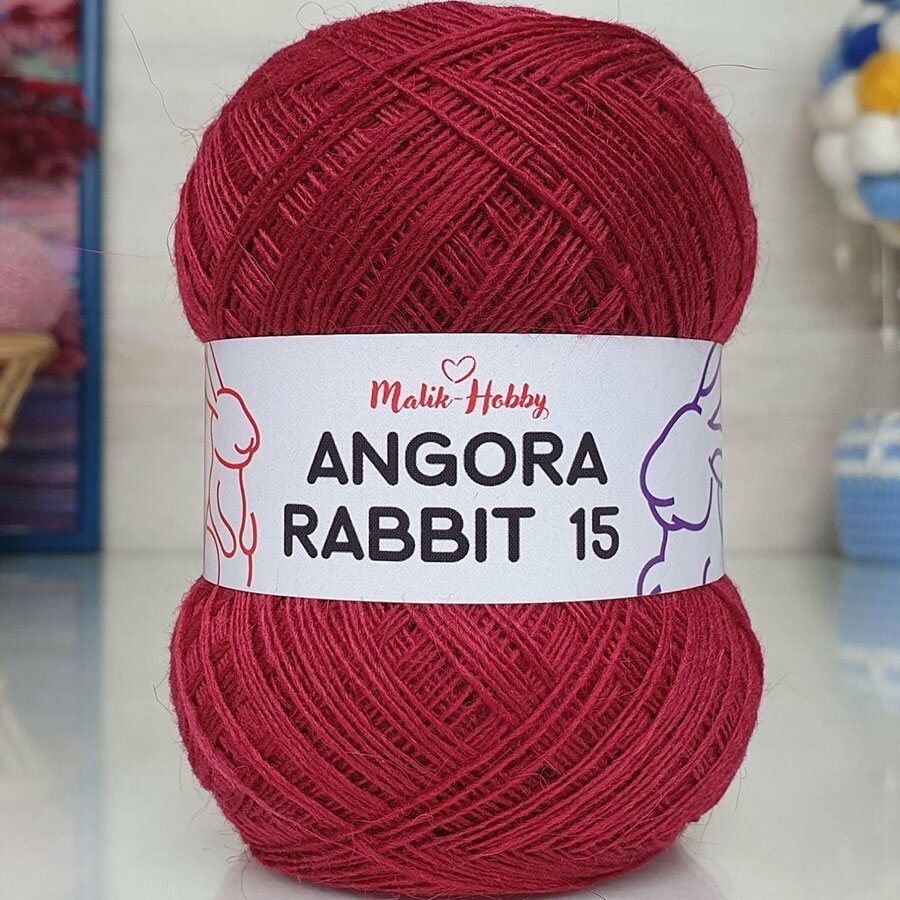 Пряжа M&h ANGORA RABBIT 15 035 вишня (5 мотков)