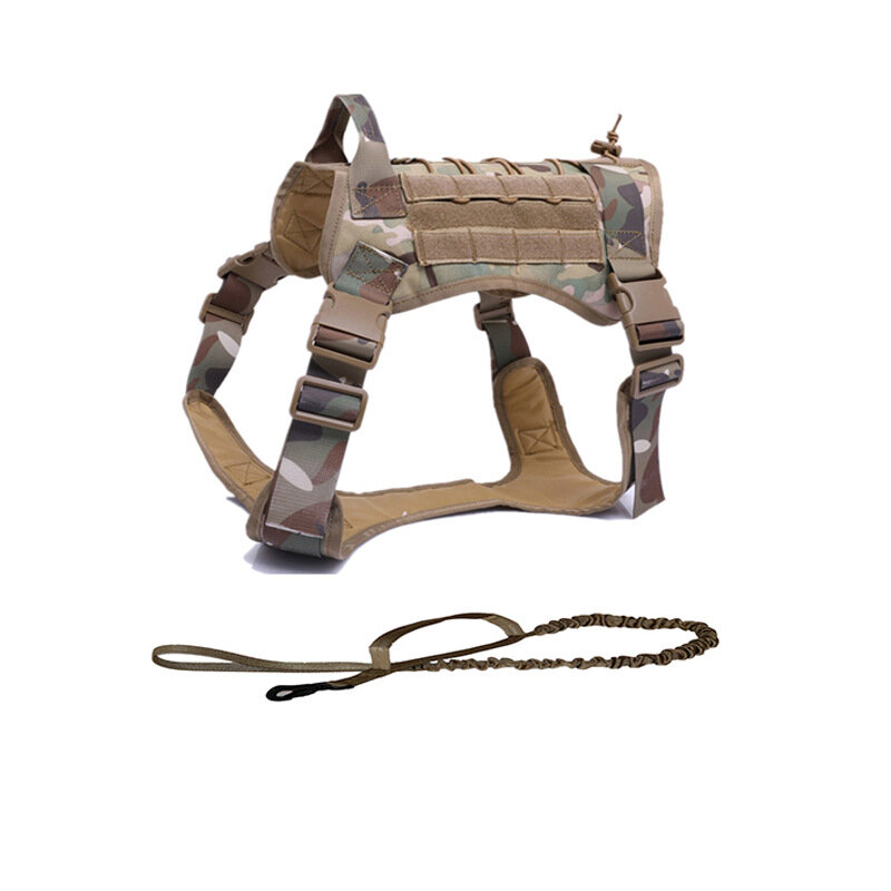 Тактический жилет для собаки и набор поводка Тактический жилет для собаки Уличный боевой жилет для собаки Большие собачьи одежды Жилет K9