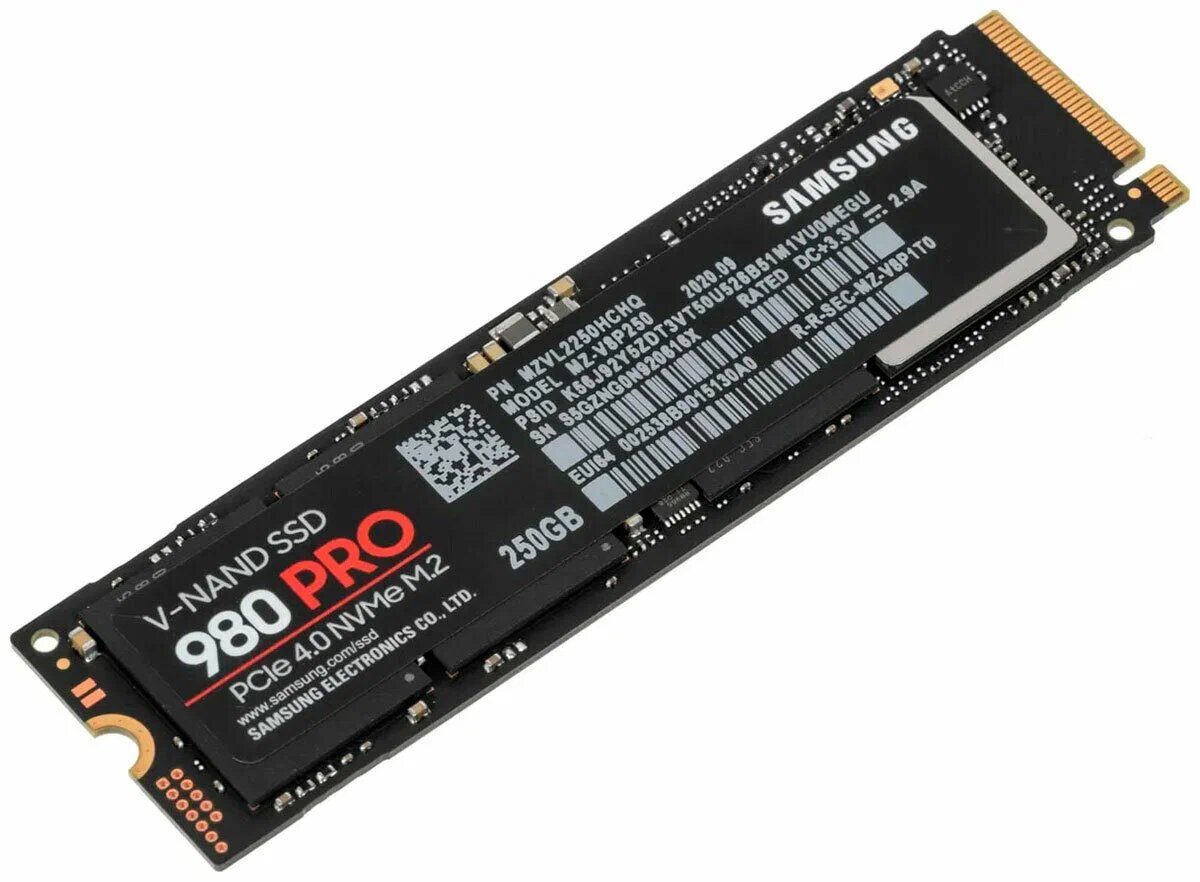 Твердотельный накопитель Samsung MZ-V8P250BW 980 PRO 250 ГБ M.2 2280 PCI-E 4.0 x4