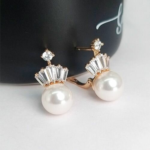Серьги FJ Fallon Jewelry, жемчуг культивированный, золото — фото 1