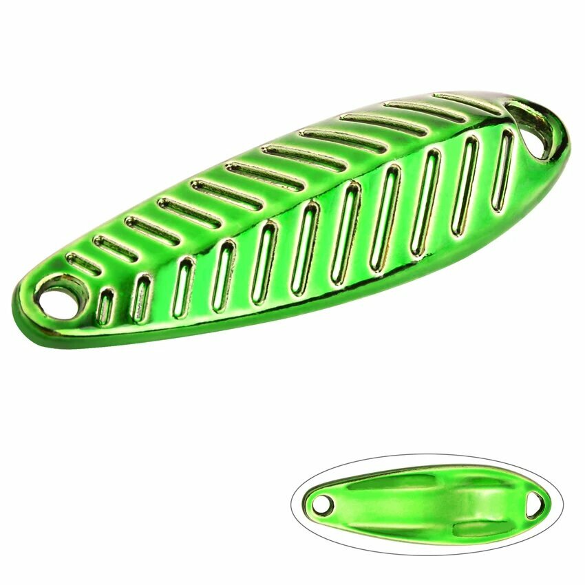 Металлические блесны ложки набор 7г 5г 3,5г Зеленый, 7g-3.7cm, D-No hook