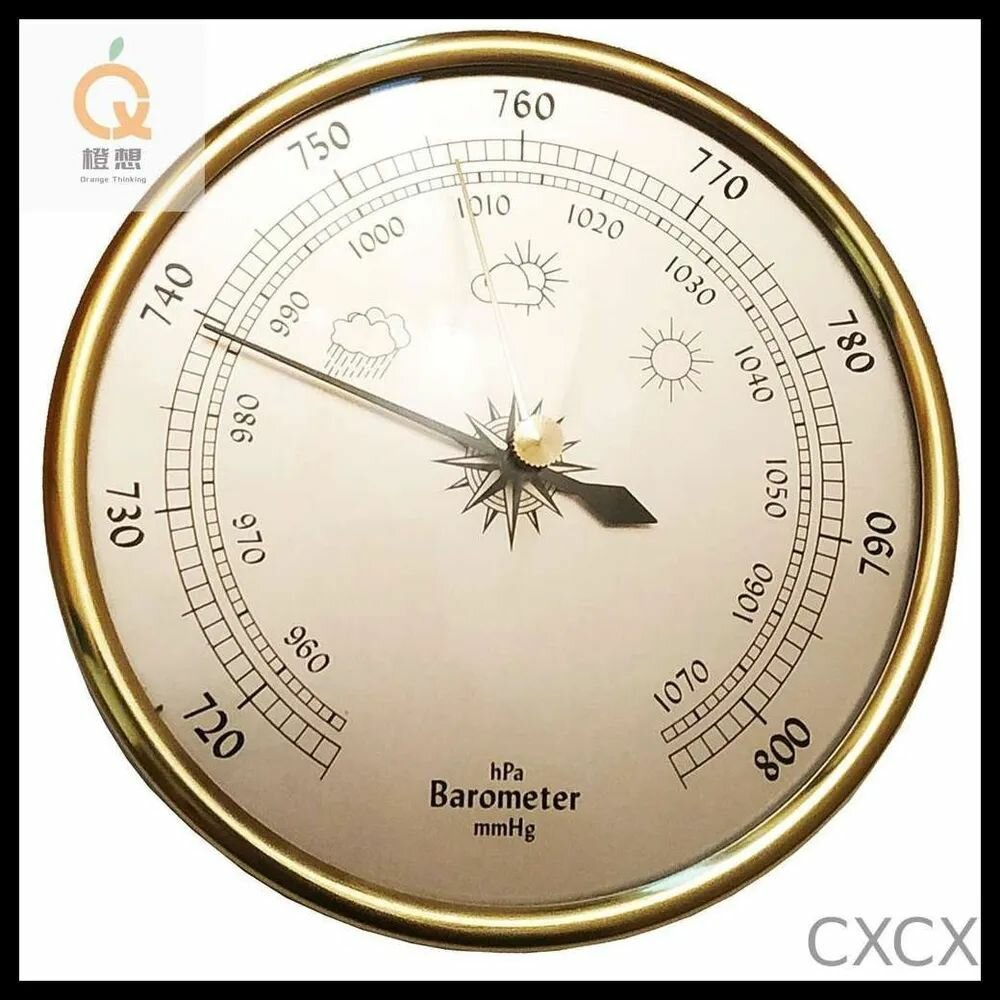 Барометр настенный анероид механический B9392G, золотистый