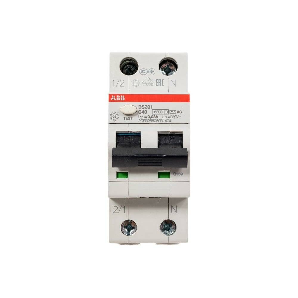 Автоматический выключатель дифференциального тока ABB DS201 C40 AC30 2CSR255080R1404