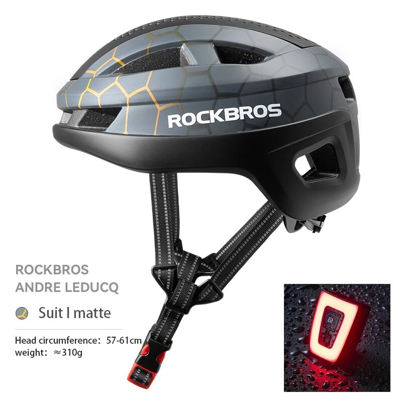 ROCKBROS велосипедный шлем Черный, Helmet with Light