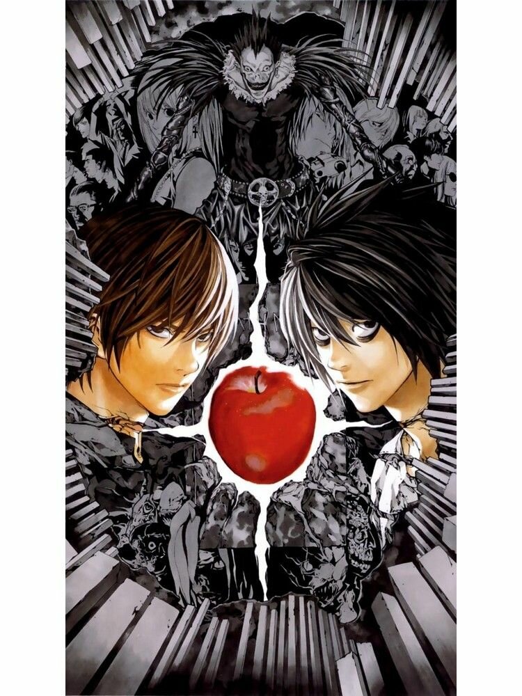 Алмазная картина "Тетрадь смерти: Лайт Ягами и Рюк" / Алмазная вышивка / Круглые стразы 30х40 см