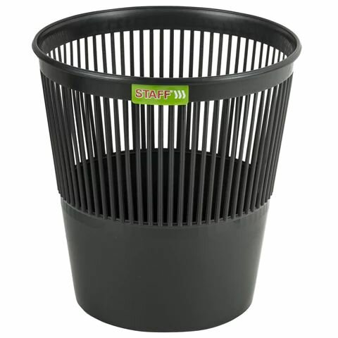 Корзина для бумаг STAFF "Basic" эконом, сетчатая, 9 л, черная, 238254
