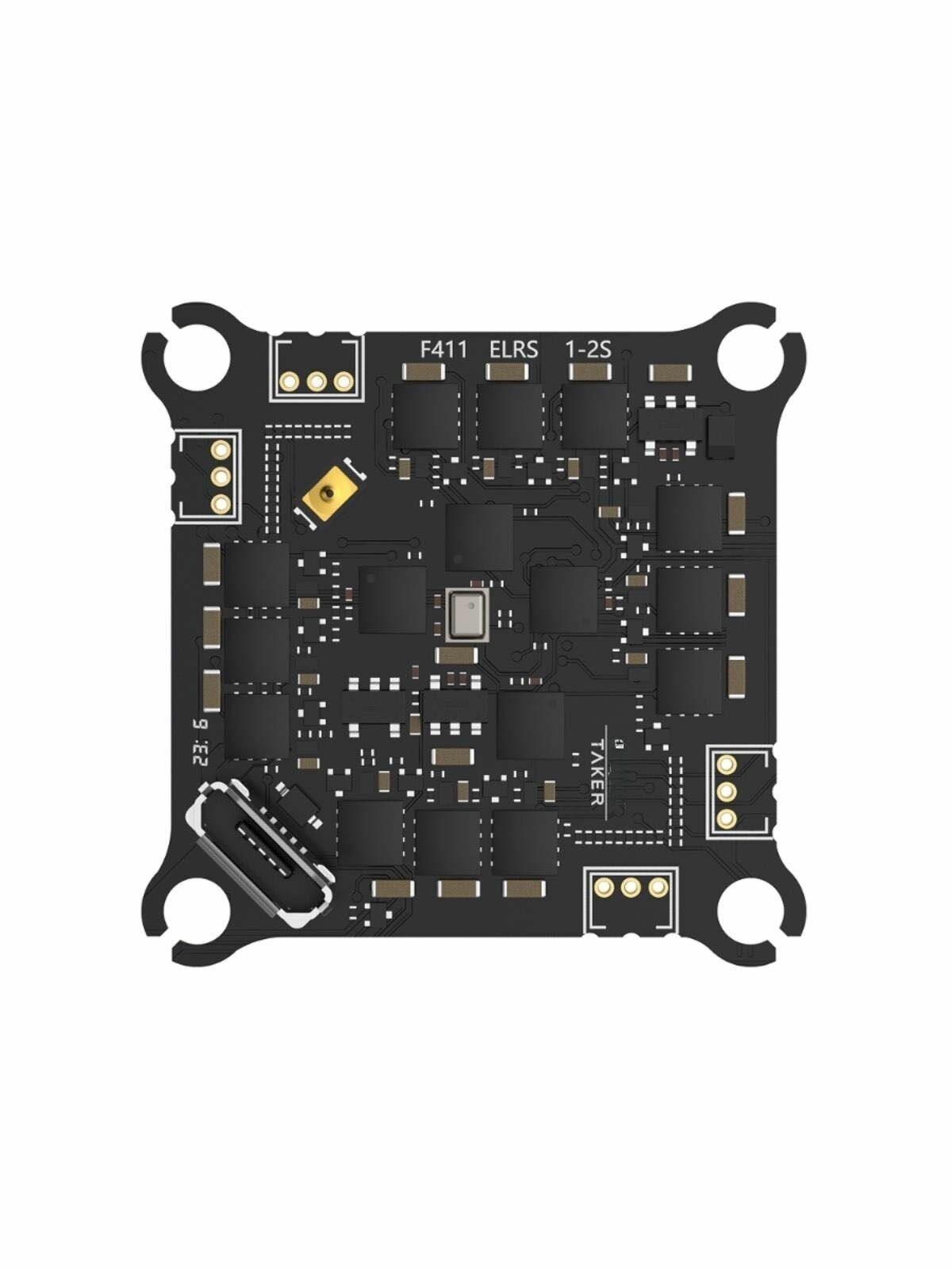 AIO полётный контроллер F411 12A ESC 1–2S для гоночных радиоуправляемых моделей с ELRS 2.4G приёмником, Micro USB