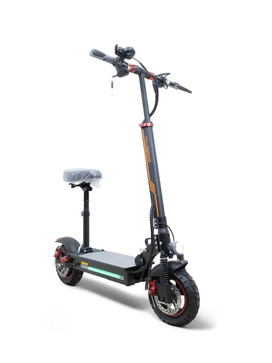 Электросамокат KUGOO Max Speed, с сиденьем, 600 Вт, 45 км/ч, 30 км на одном заряде, чёрный