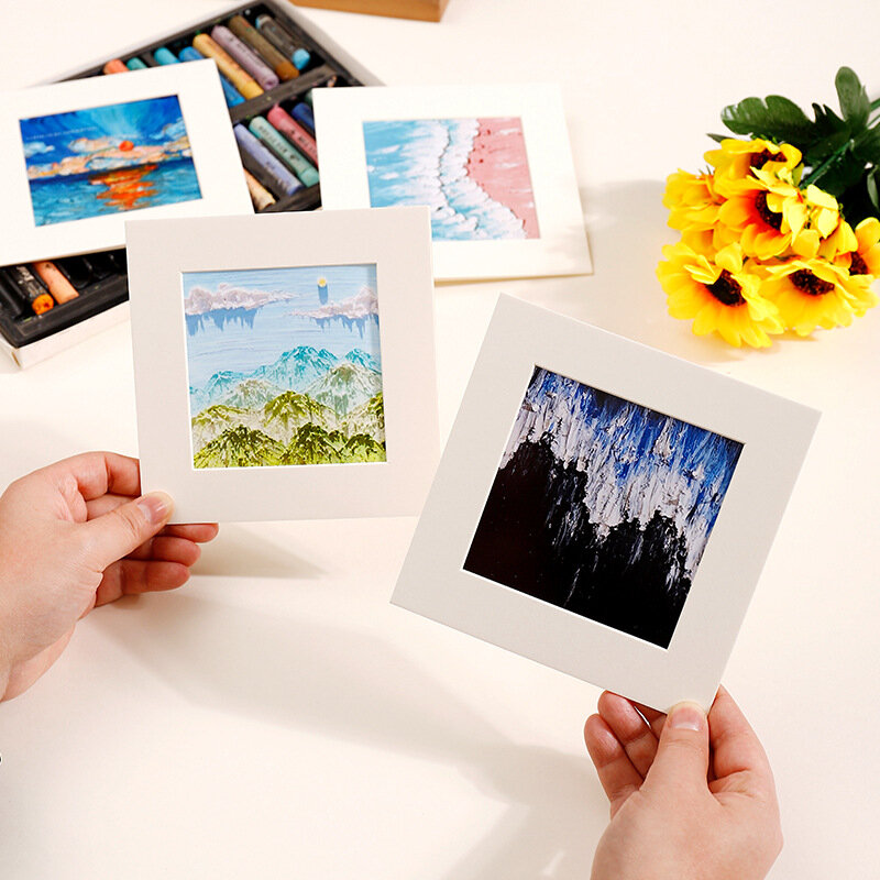 Горячая распродажаСпециальная бумажная рамка для масляной пастели, квадратная маленькая фоторамка с подставкой, альбом для хранения картин масляной пастелью, бумажная рамка для фотографий.