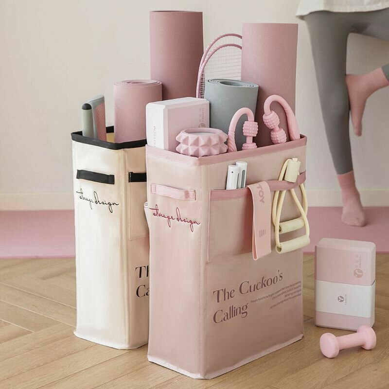 Корзина для хранения ковриков для йоги для домашнего использования, настенное крепление для спортивного и фитнес-оборудования, стойка для хранения поролоновых валиков, домашнее оборудование для пилатеса.