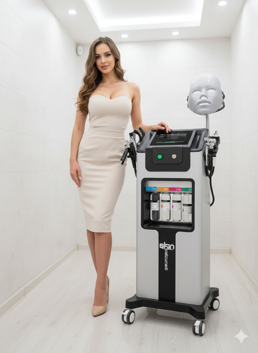 Аппарат AOKO, гидропилинг, 12 режимов, для лица и тела, вакуумный, ультразвуковой, с криотерапией