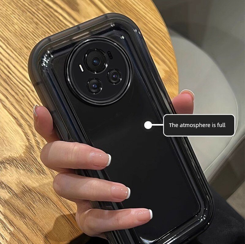 Honor Magic5 Pro Прозрачно-черная силиконовая мягкая защита с защитой от ударов