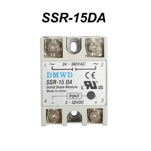 SSR-15DA Твердотельное реле, 15A Однофазный модуль SSR 15DA DC-AC 3-32V 12V DC до 24-380V 220V AC -1 шт.