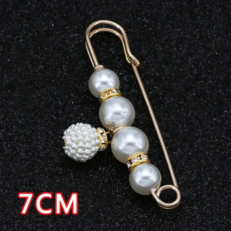 Булавка декоративная с жемчугом, 7см, Цвет: 02 A1pcs