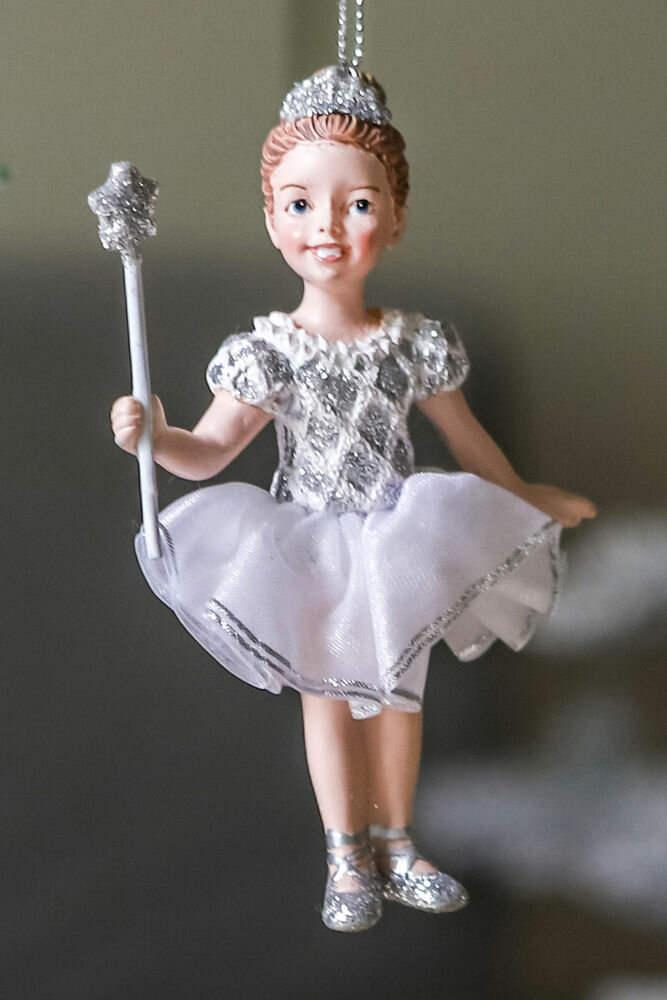 Ёлочная игрушка маленькая ФЕЯ - фаншетта, полистоун, 11 см, Kurts Adler C7638-2