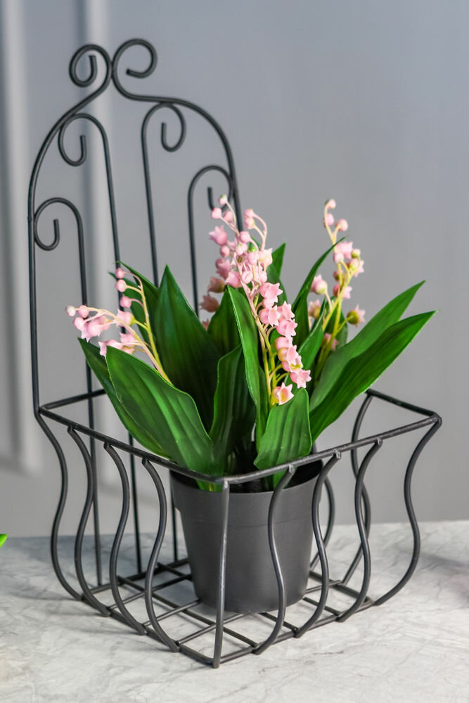 Металлическая настенная полка для цветов и растений мильхе, чёрная, 32 см, Boltze 1115201/9828627