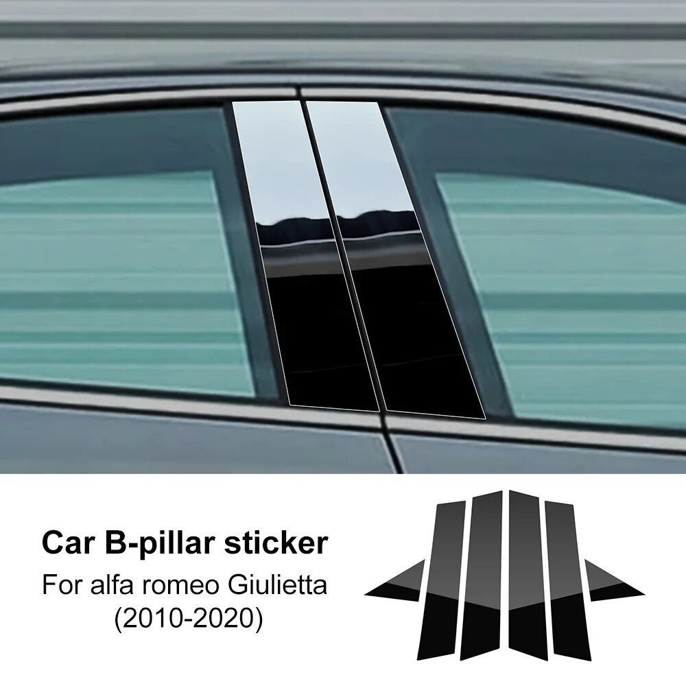 Наклейки на B-столбы для Alfa Romeo Giulietta (2010-2020), Glossy Black