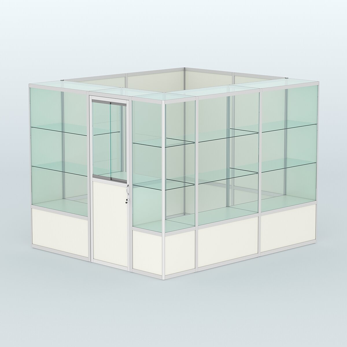 Павильон из профиля угловой №4б (5,5 кв. м), Белый