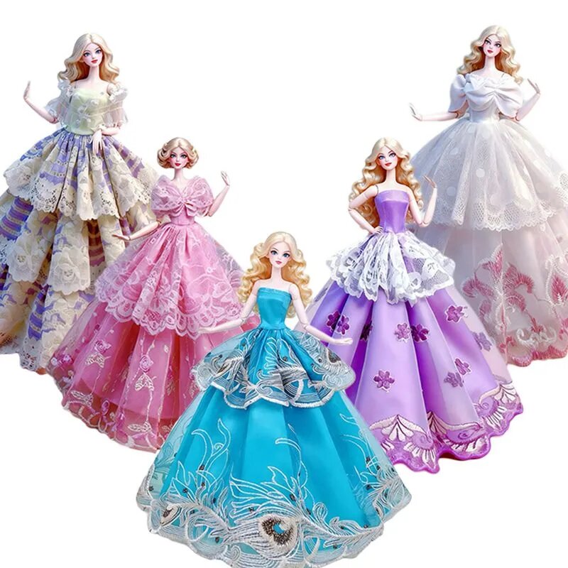5 шт платье с цветочным кружевом для куклы Barbie Барби