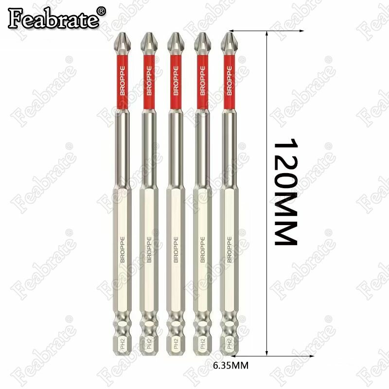 Набор отверток, магнитная крестовая бита, шестигранная ручка, 120 мм PH2*5