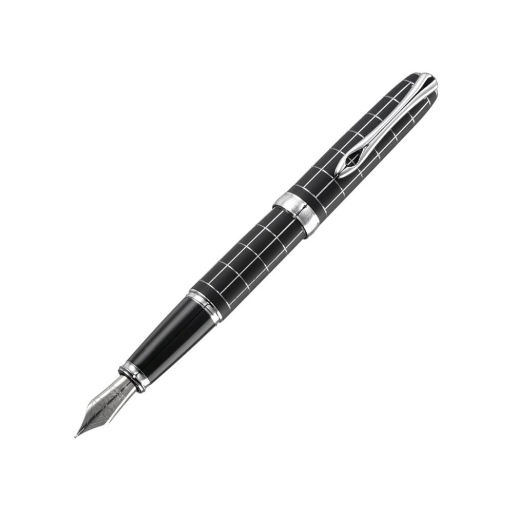 Diplomat D40101023 Перьевая ручка diplomat excellence a+, rhomb guilloche lapis black ст (перо f)