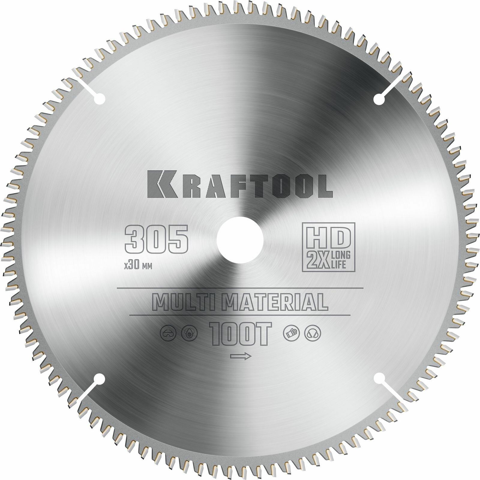 Диск пильный KRAFTOOL Multi Material, 305х30 мм, 100Т, по алюминию