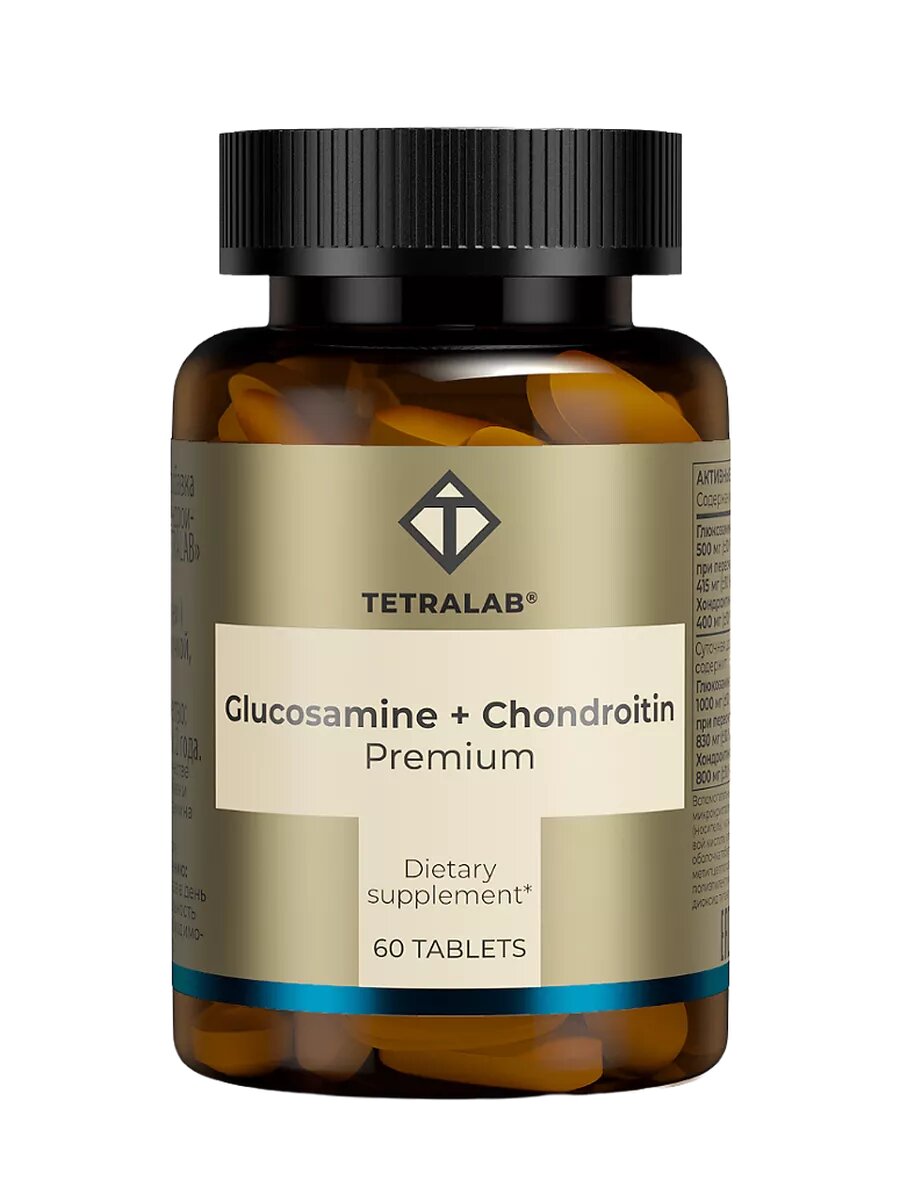 Tetralab Глюкозамин+Хондроитин комплекс Премиум таблетки пок