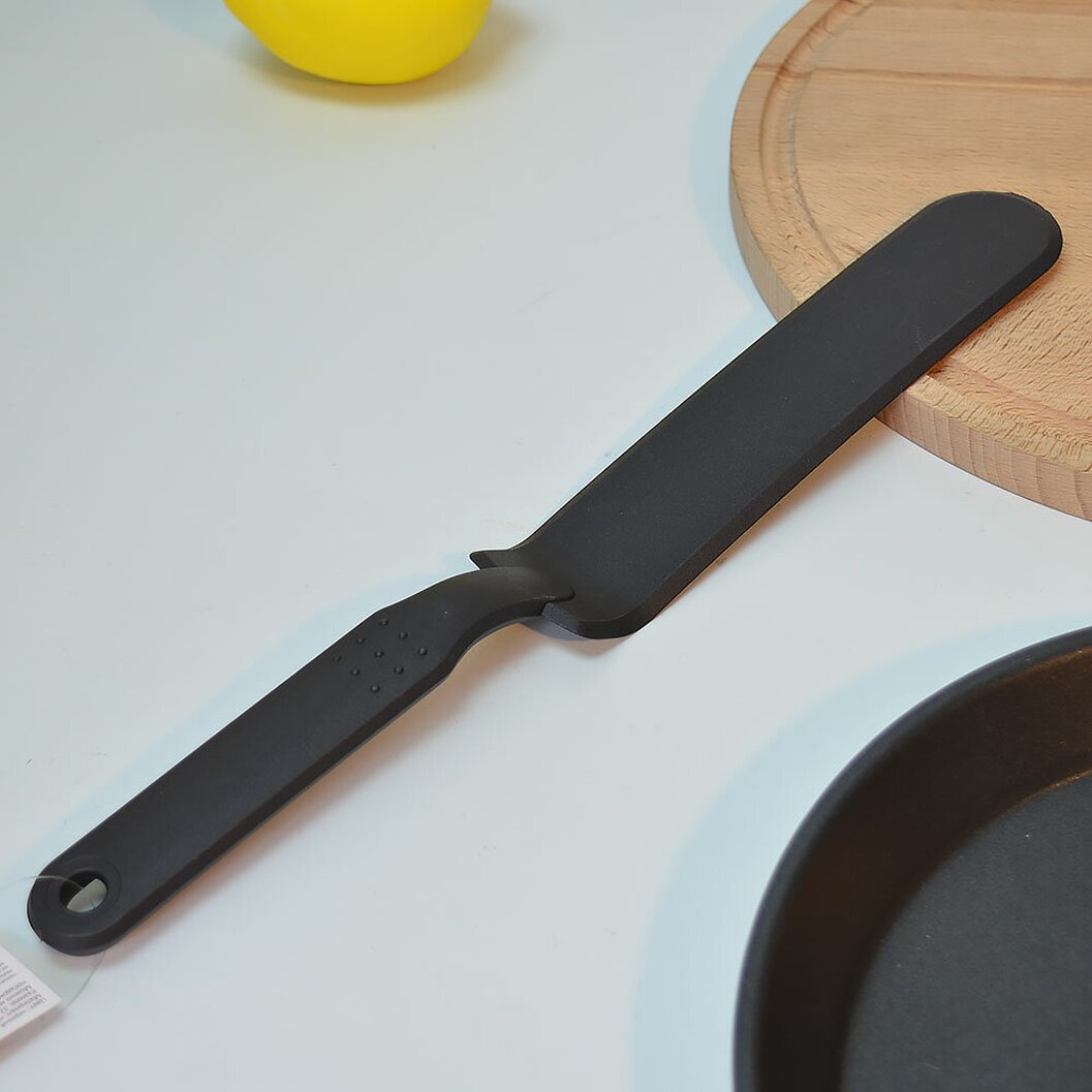 Лопатка кондитерская нейлоновая 32,5х4 см, черная, термостойкая, серия "Cuoco"