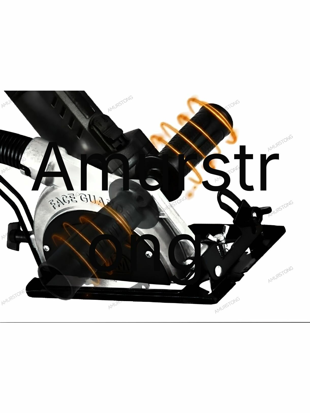 Адаптер насадка на болгарку для УШМ 125 мм под циркулярную пилу с пылеотводом хомут минимум 38мм-42мм, корпус из металла 100%