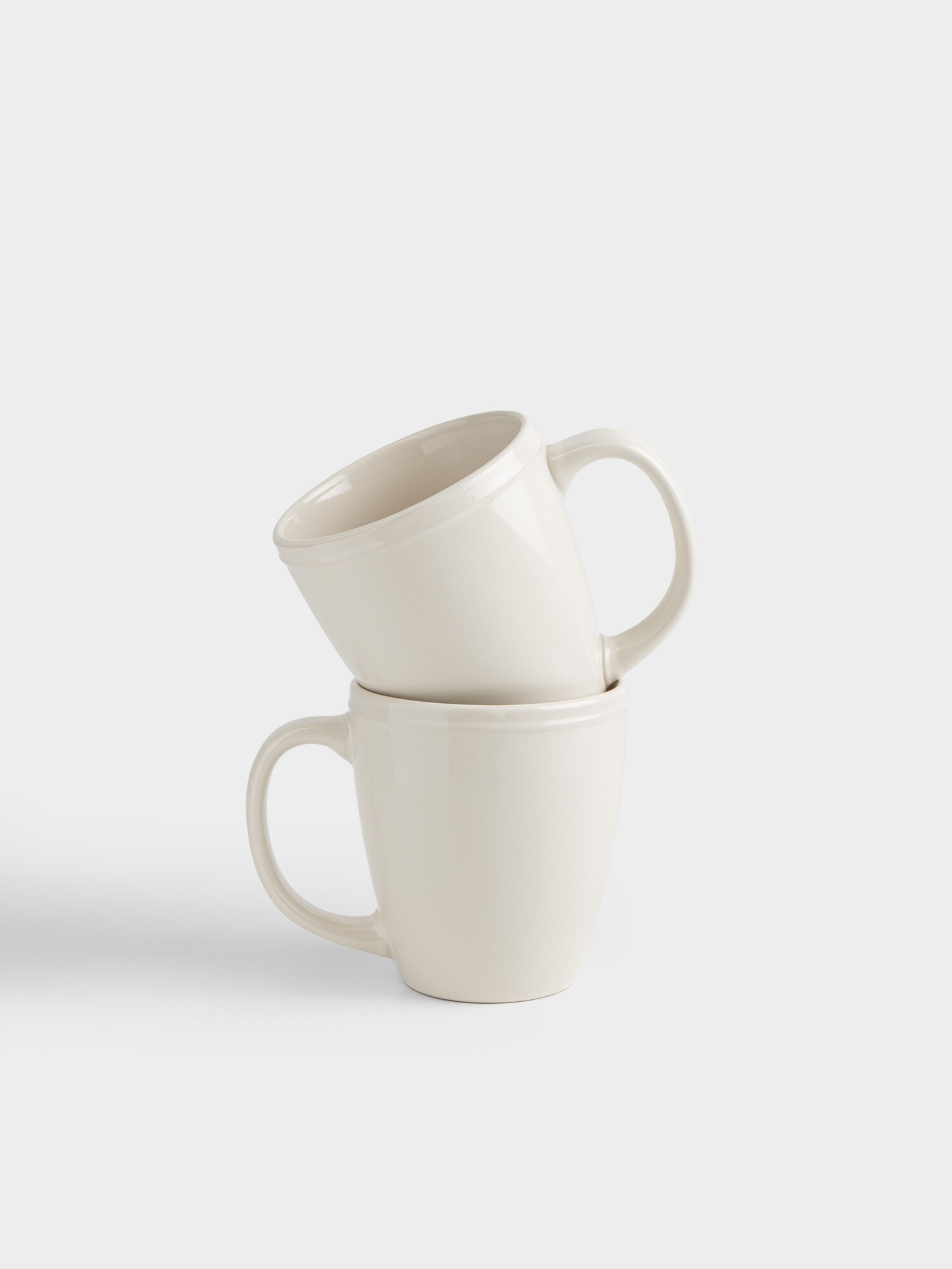 Кружка, 460 мл, 2 шт, керамика K, молочная, Классика, Ceramo classic, Kuchenland