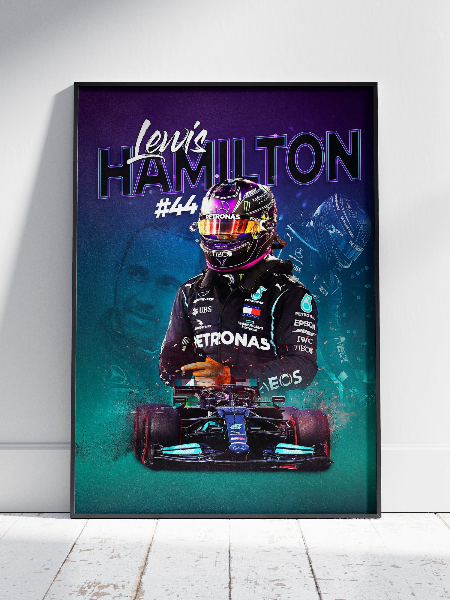 Плакат на стену для интерьера Льюис Хэмилтон (Lewis Hamilton 40) - Постер по спорту и физической активности формата A4 (21x30 см)