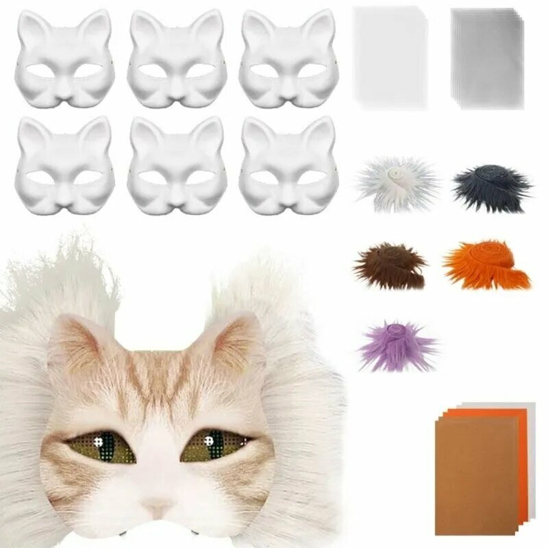 Маска для лисиц и кошек Therians Kit с сеткой глаз DIY Costume