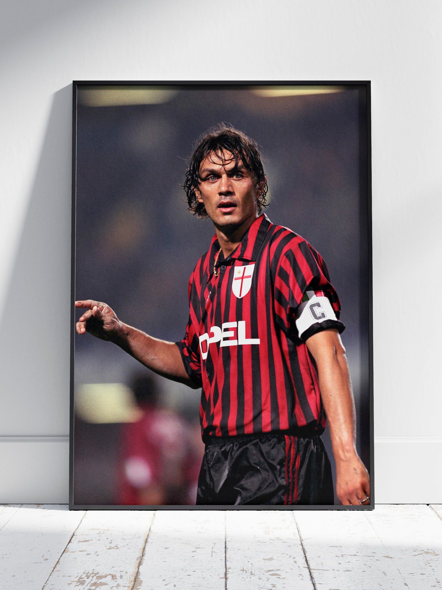 Плакат на стену для интерьера Милан (Паоло Мальдини - Paolo Maldini 13) - Постер по спорту и физической активности формата A4 (21x30 см)