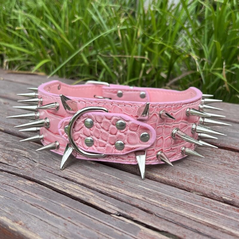 Ошейник с шипами для средних и крупных собак, ошейник для бойцовских пород, ошейник с шипами, ошейник с защитой от